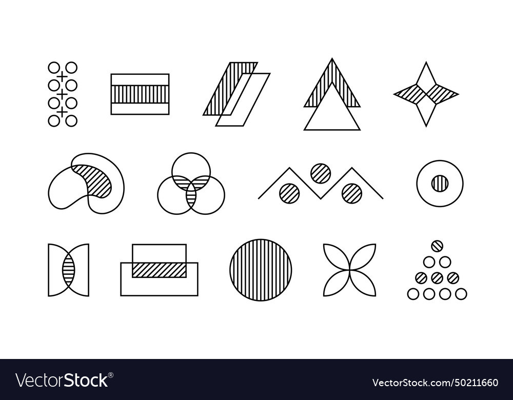 Geometric line elements set Royalty Free Vector Image