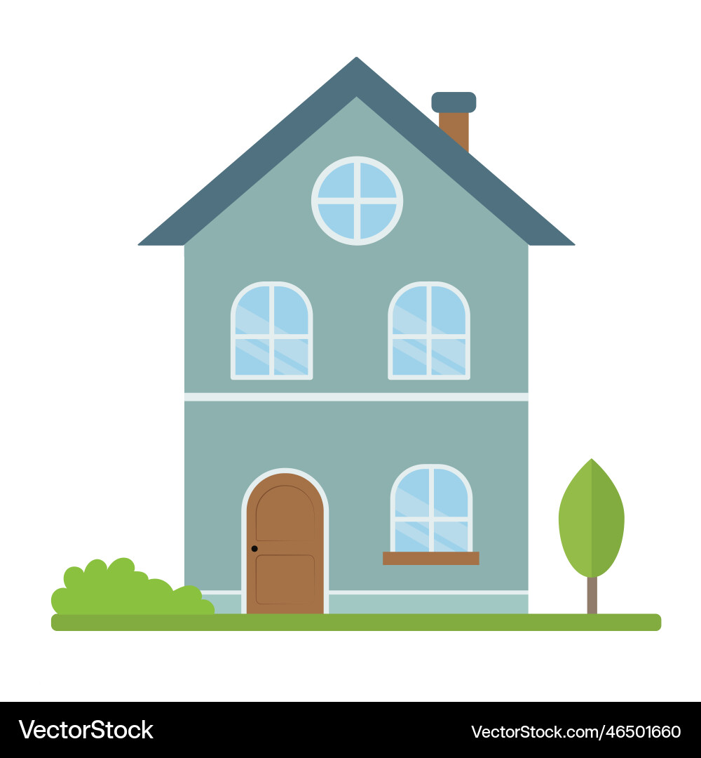 House isolated on white background Royalty Free Vector Image