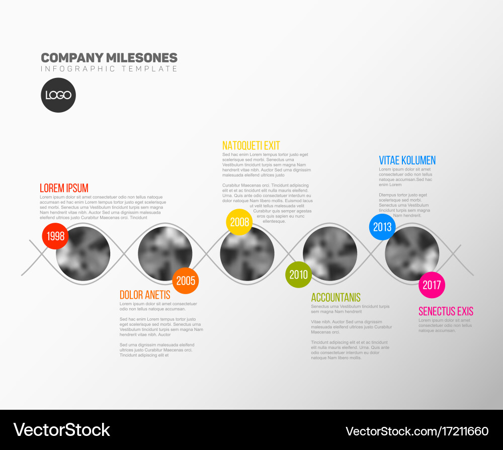 Infographic timeline template with photos Vector Image
