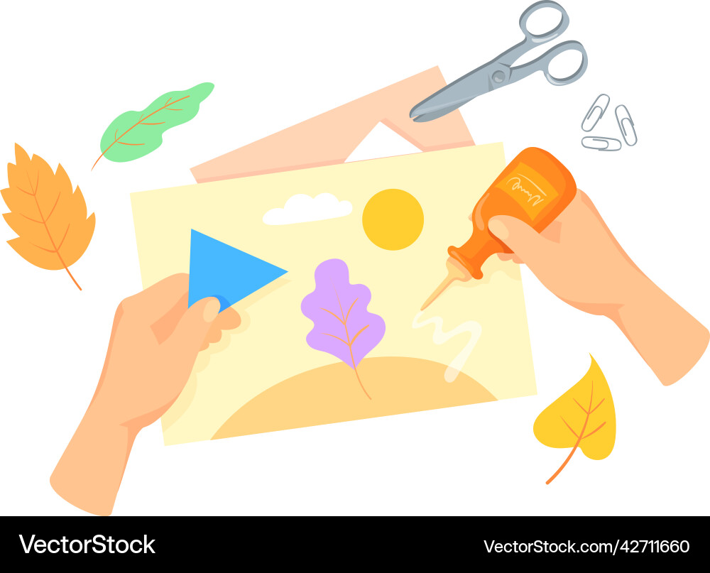 Making collage icon handmade symbol hobby craft Vector Image