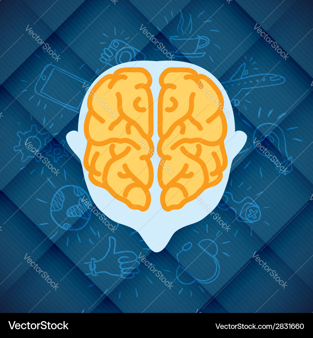 Modern business brain concepts in flat design Vector Image