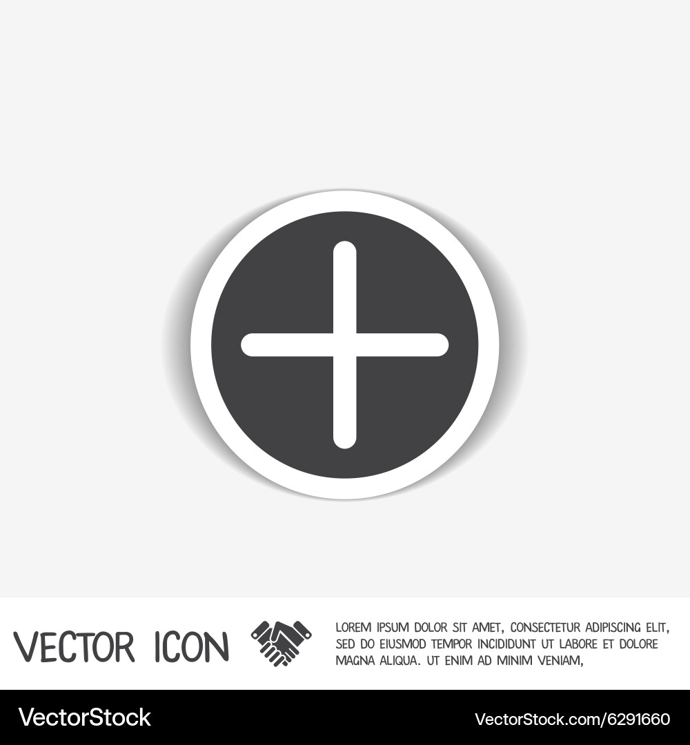 Plus sign icon positive symbol Royalty Free Vector Image