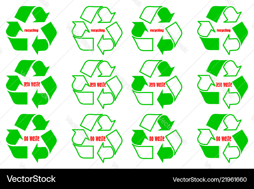 Recycling - no waste - zero waste recycle logo Vector Image