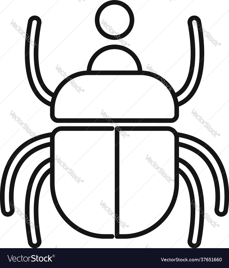 Scarab beetle bug icon outline style Royalty Free Vector Scarab beetle bug icon outline style Royalty Free Vector