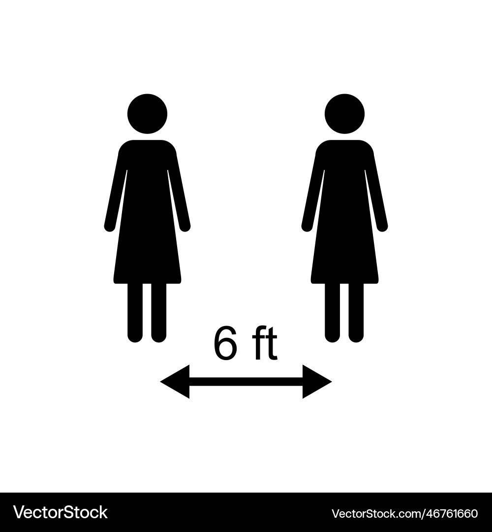 Social distance icon distancing icon self Vector Image