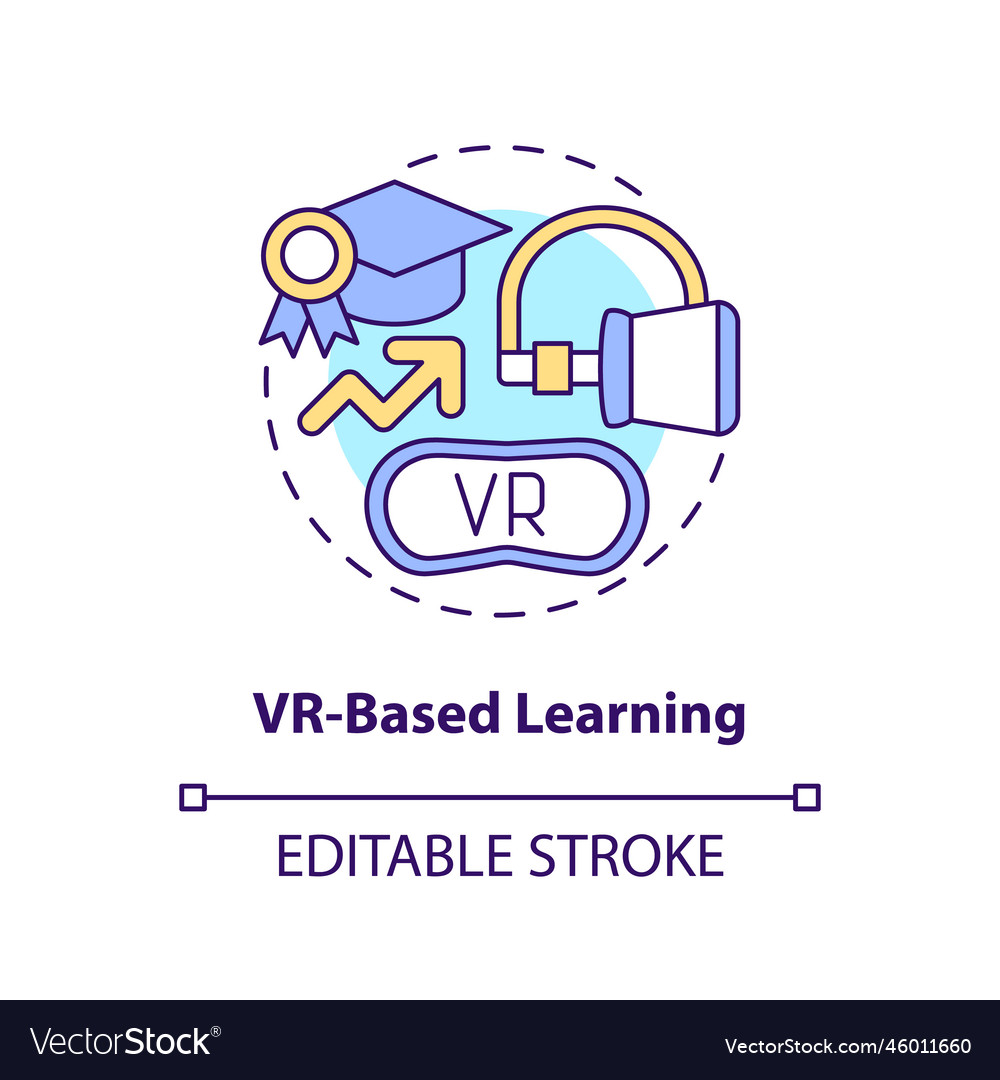 Vr based learning concept icon Royalty Free Vector Image