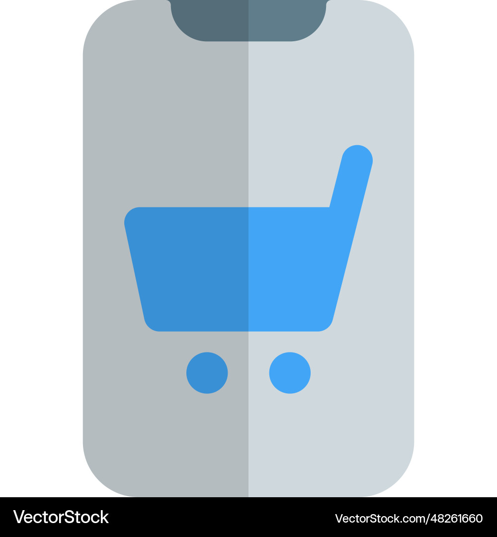 Window shopping made via smartphone Royalty Free Vector