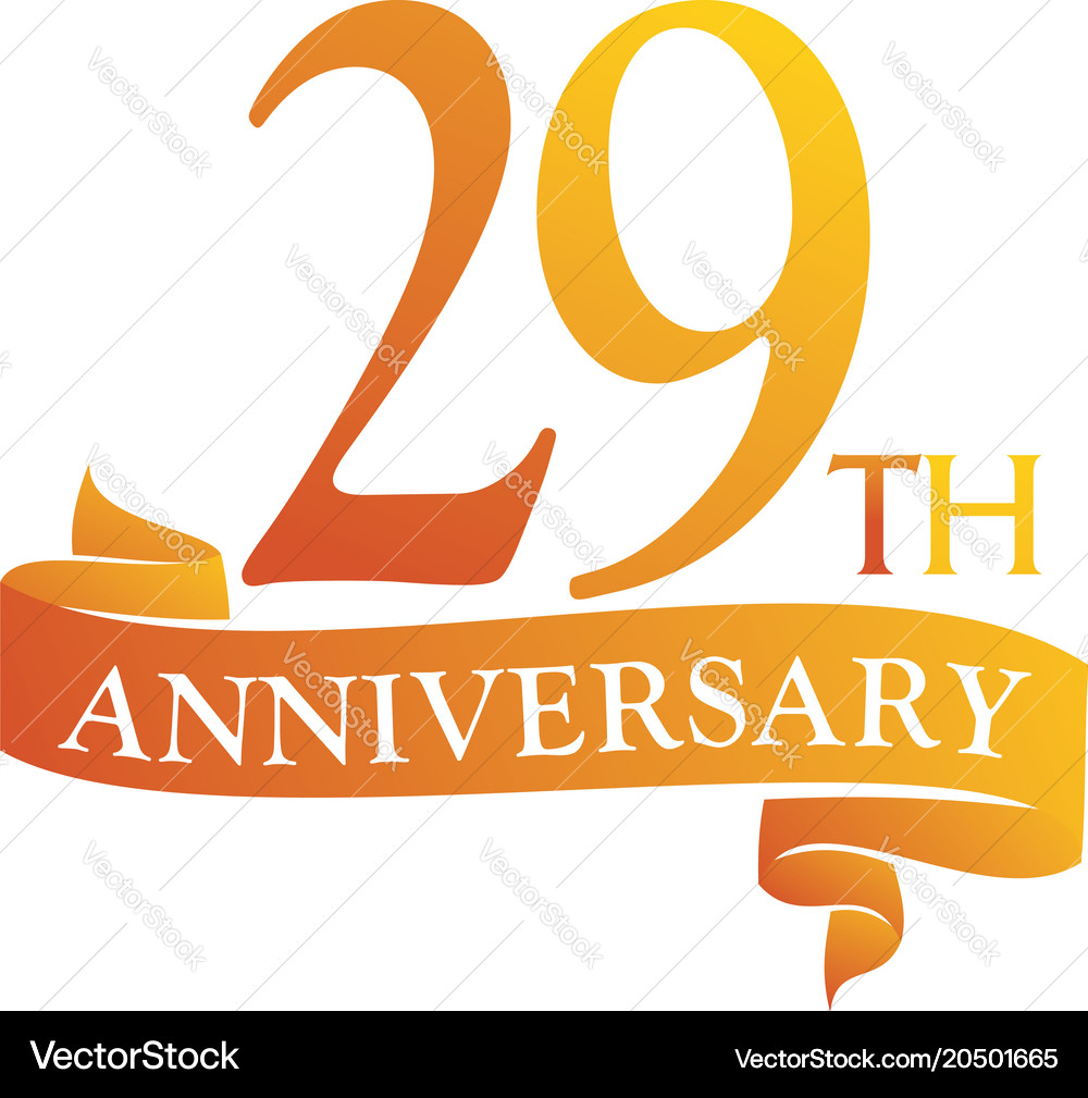29 year ribbon anniversary Royalty Free Vector Image