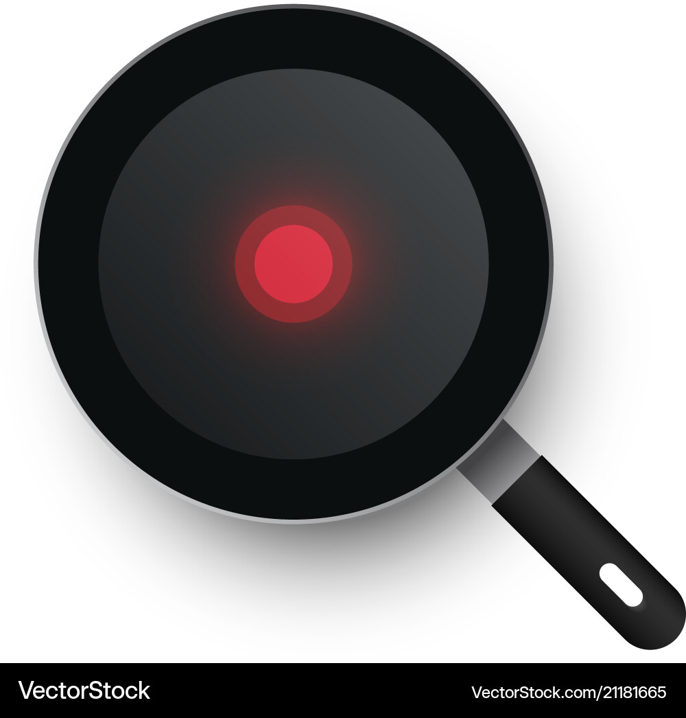 A realistic hot frying pan heated up Royalty Free Vector