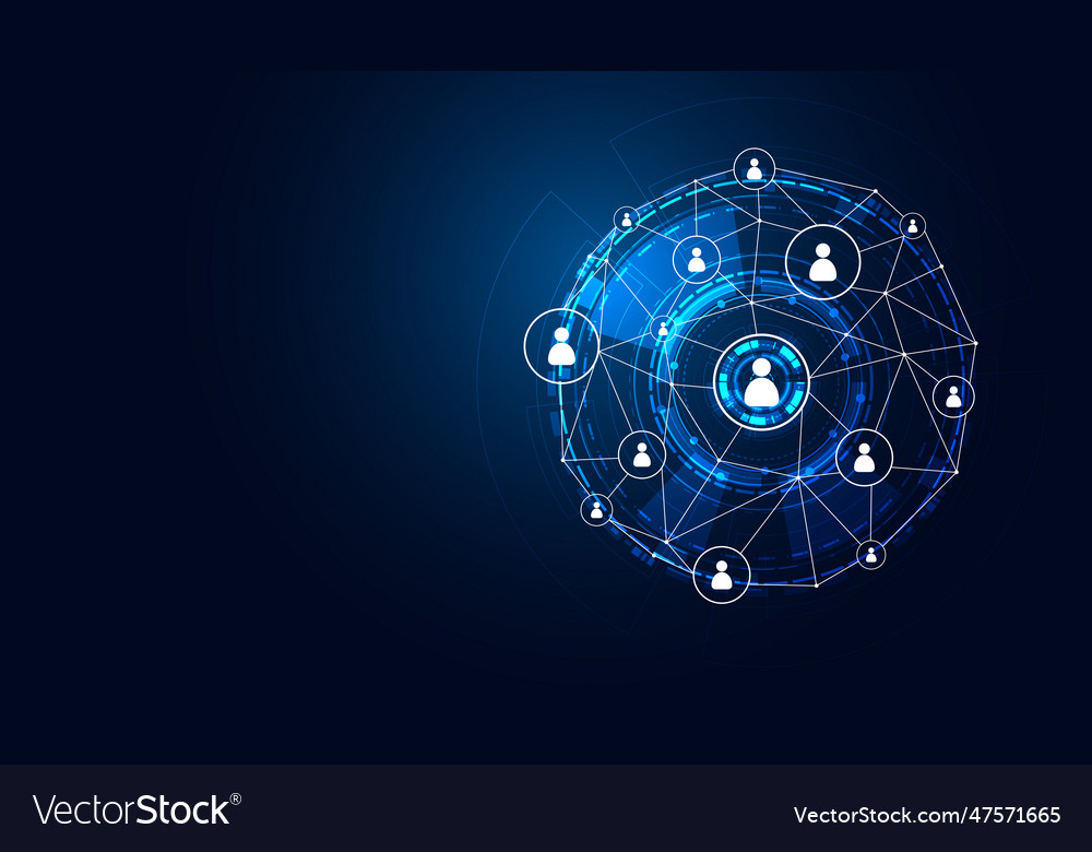 Abstract Network Connection Digital Hi Tech Vector Image