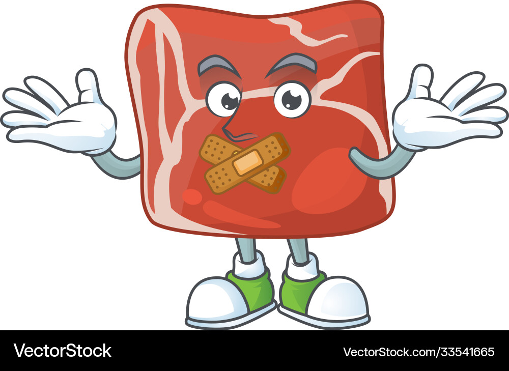 Beef cartoon design concept showing silent gesture