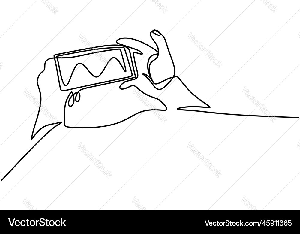Continuous single drawn one line drawing of hand Vector Image