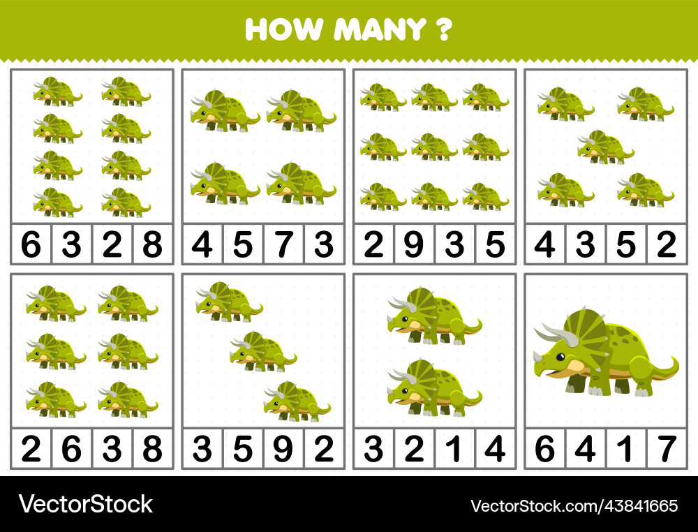 Education game for children counting how many Vector Image