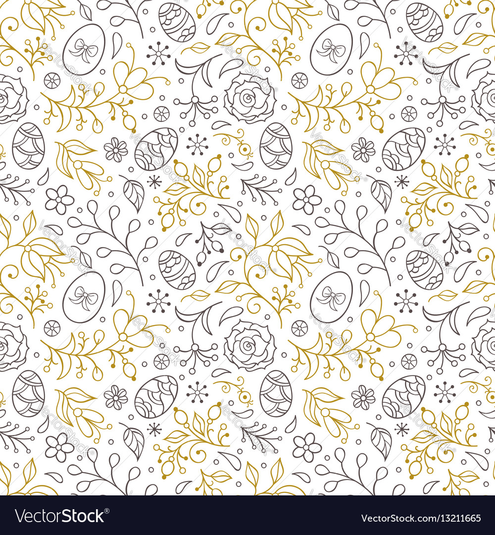 Floral easter pattern Royalty Free Vector Image