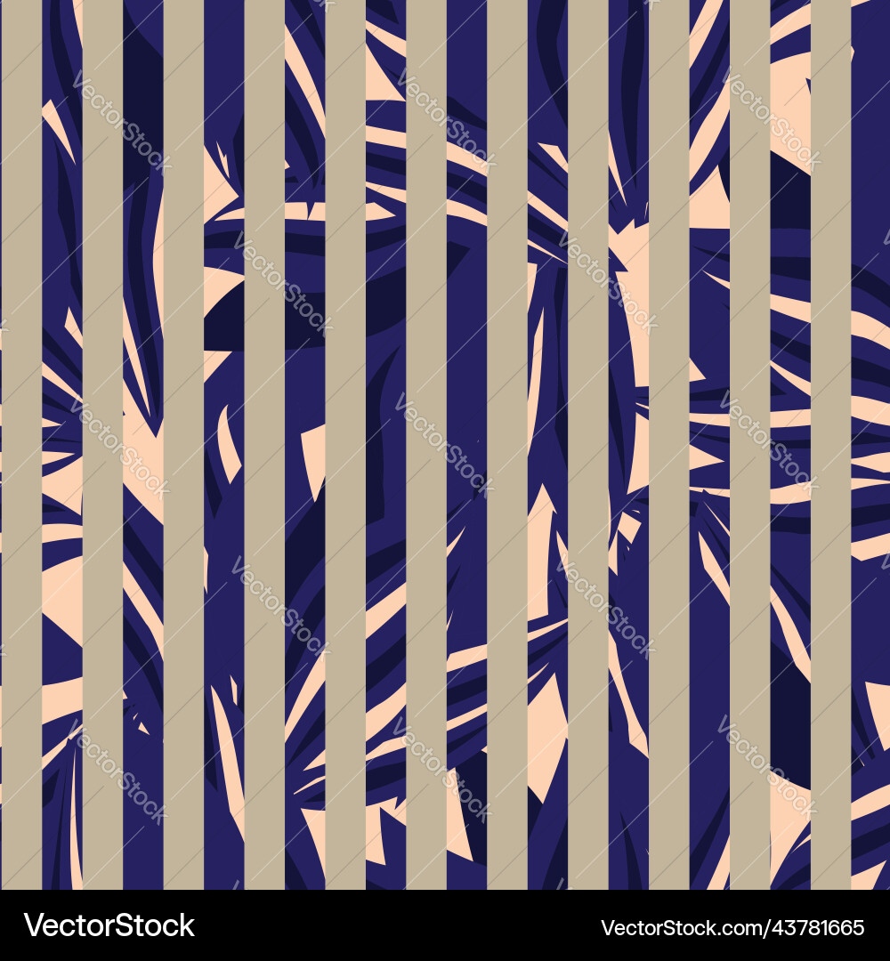 Floral striped seamless pattern design Royalty Free Vector