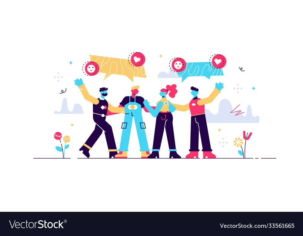 Friendship flat tiny Royalty Free Vector Image
