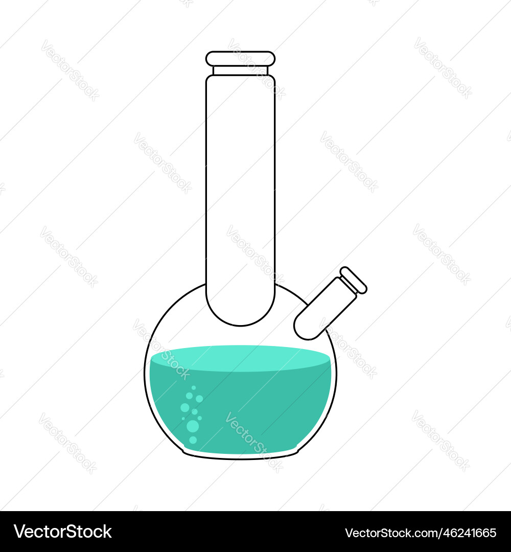 Glass bong for smoking isolated Royalty Free Vector Image