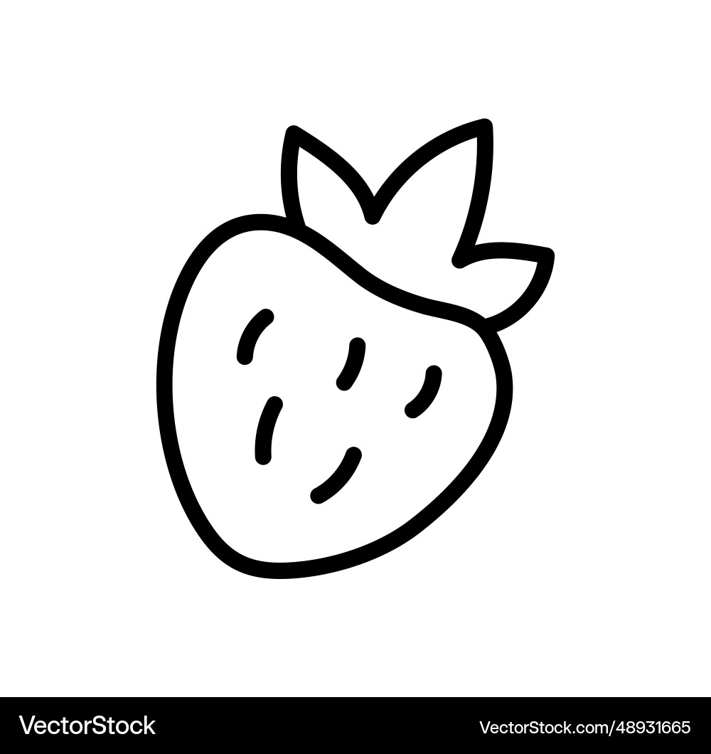 Hand drawn line strawberry fruit outline icon Vector Image