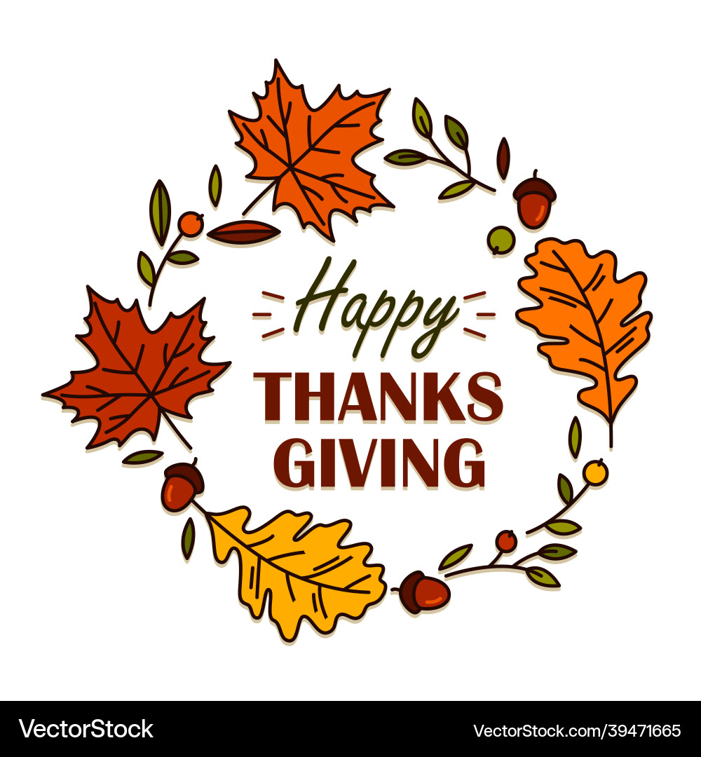 Holiday banner or postcard with thanksgiving text Vector Image