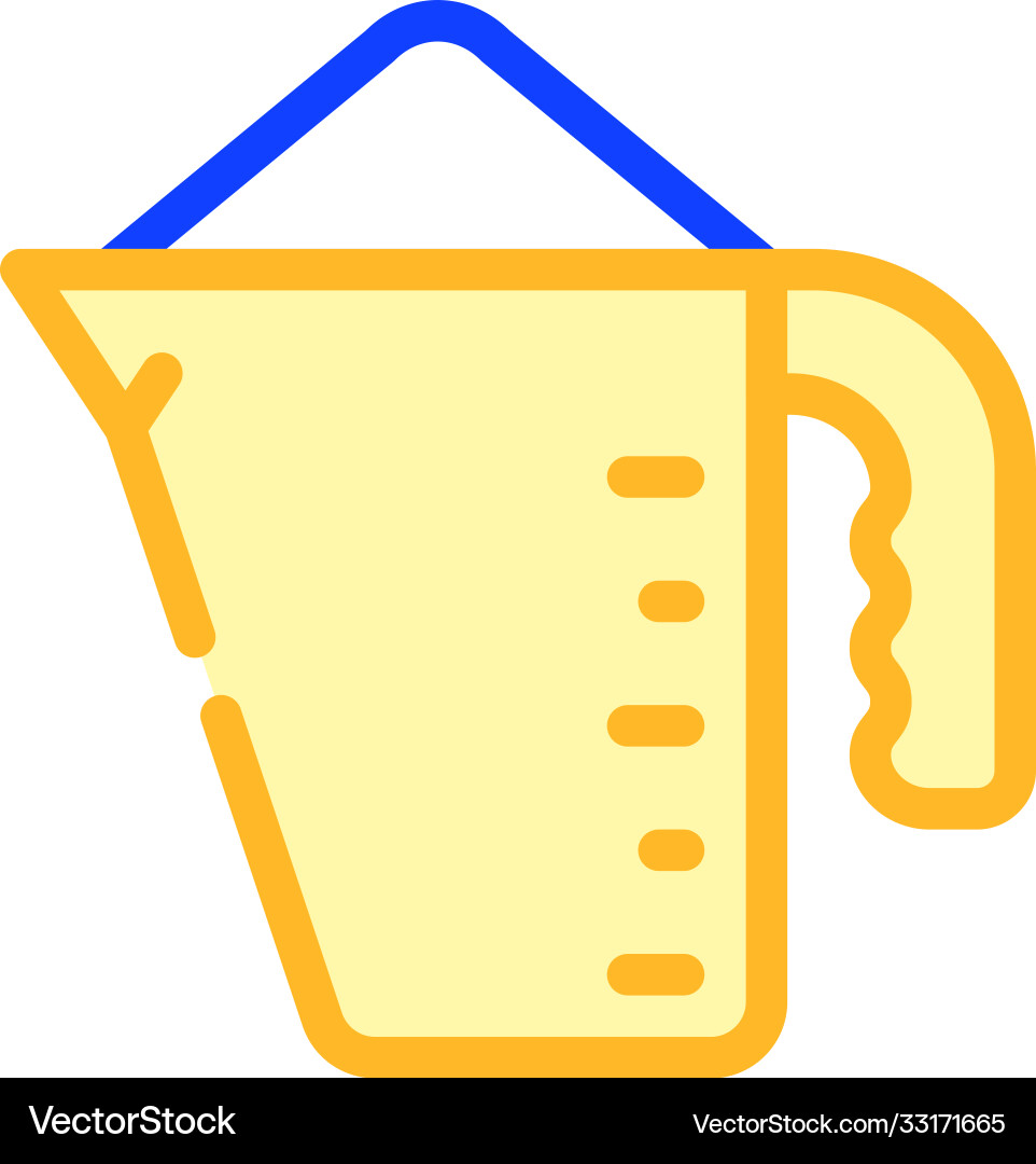Measuring cup with powder color icon Royalty Free Vector