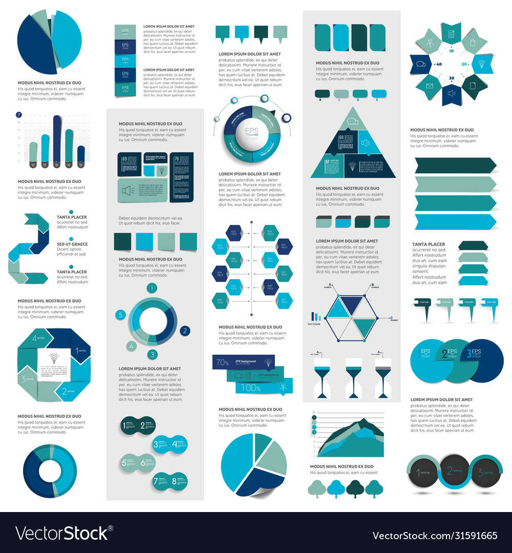 Mega set infographics elements charts graphs Vector Image