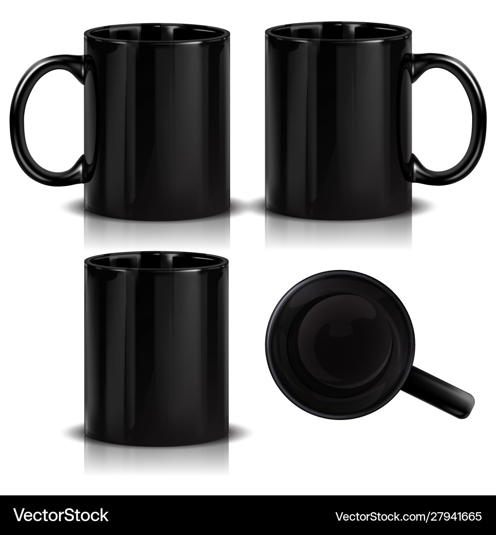 Mock-up black cup Royalty Free Vector Image - VectorStock