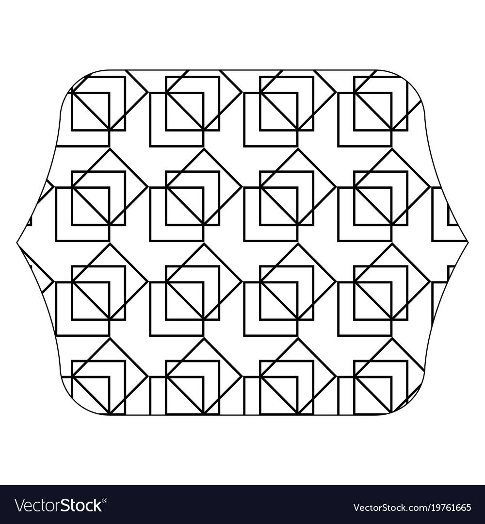 Rectangle with seamless pattern shapes background Vector Image