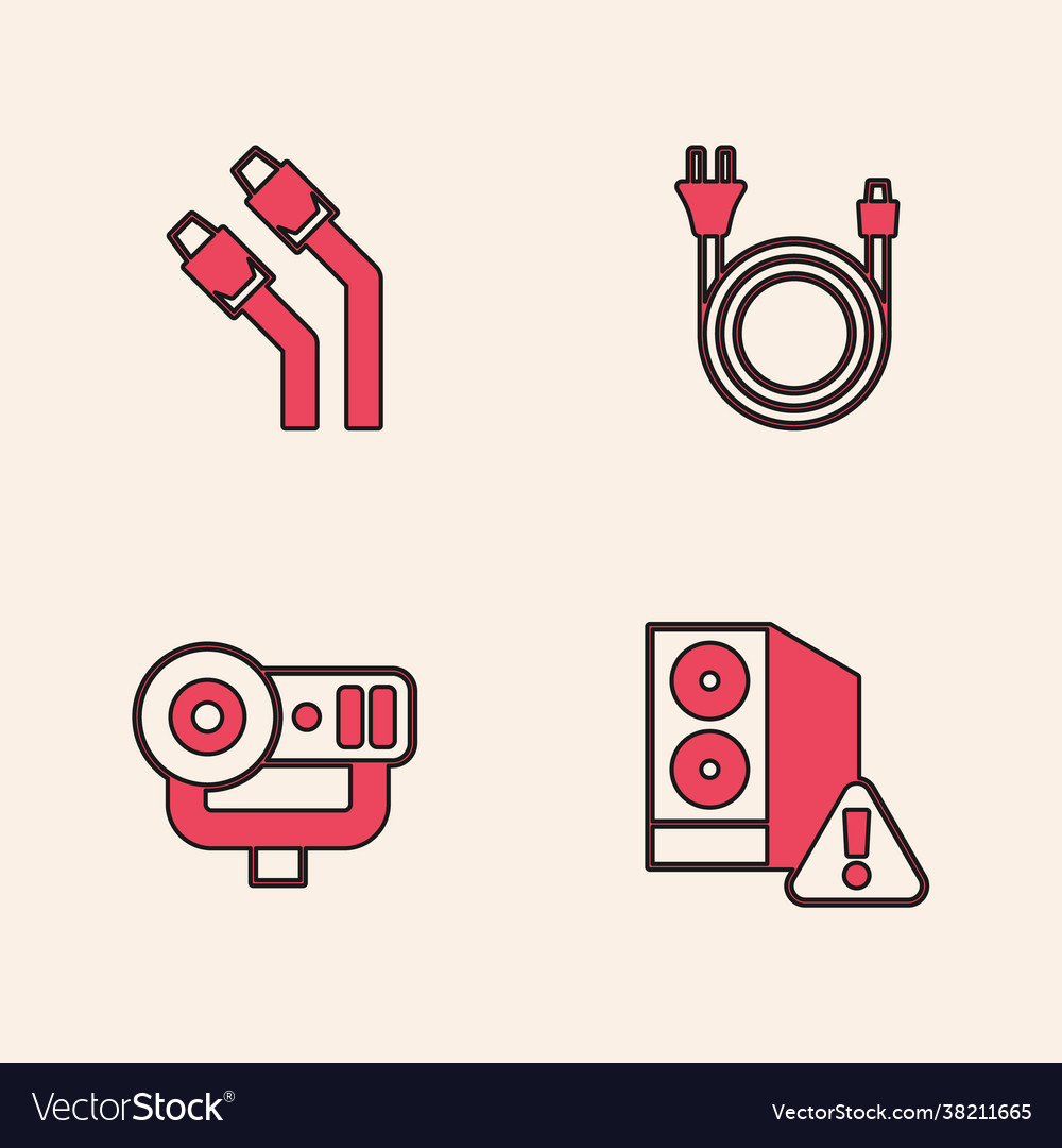 Set Case Computer Lan Cable Network Internet Vector Image