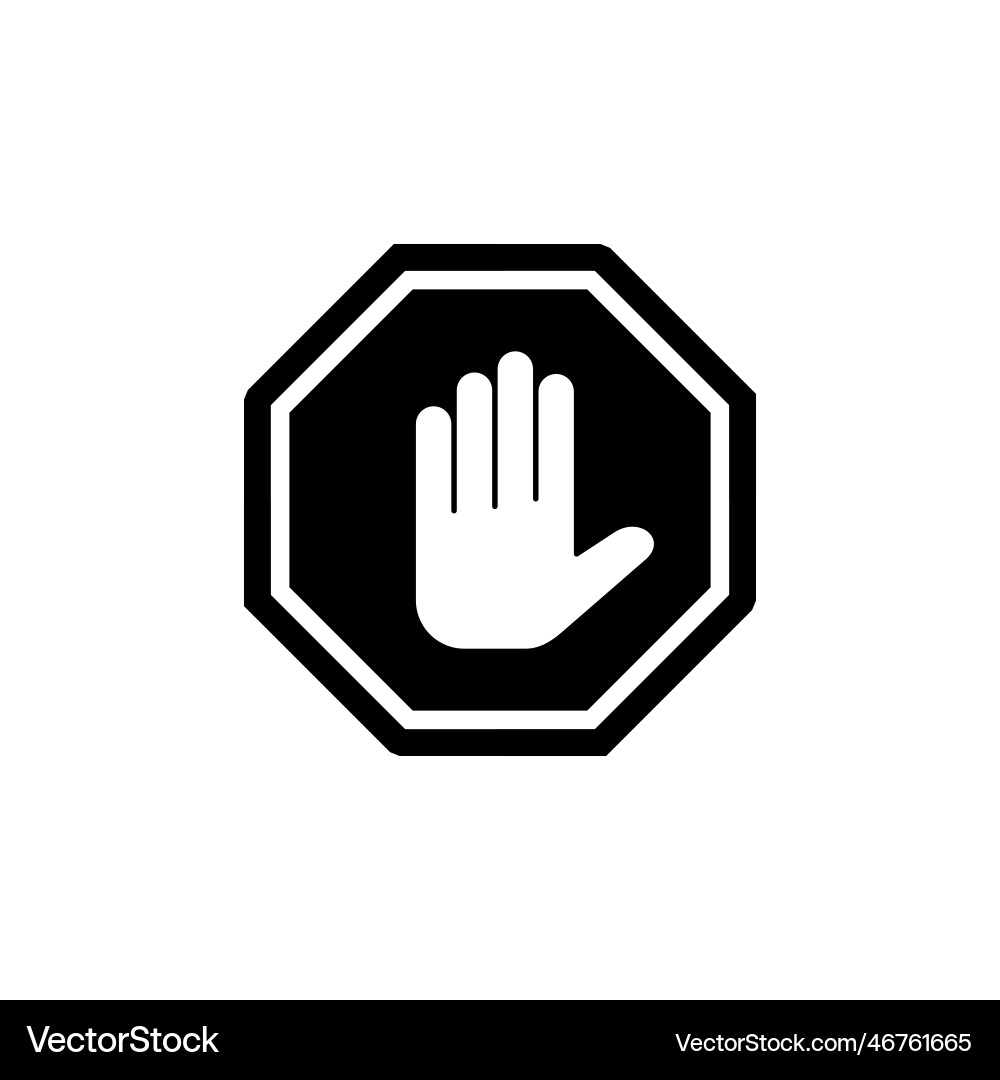 Stop icon road sign hand icon Royalty Free Vector Image