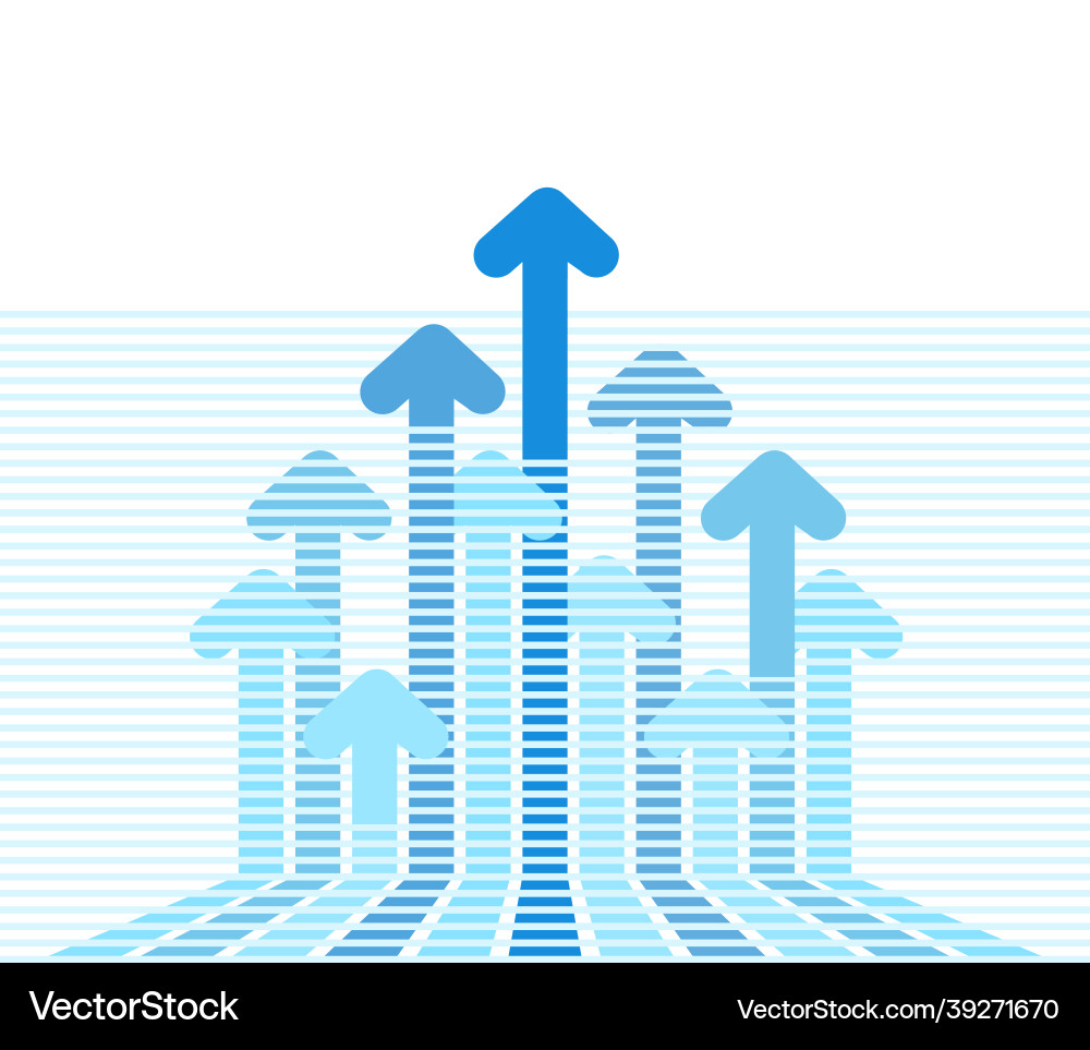 Abstract financial background with blue arrows Vector Image