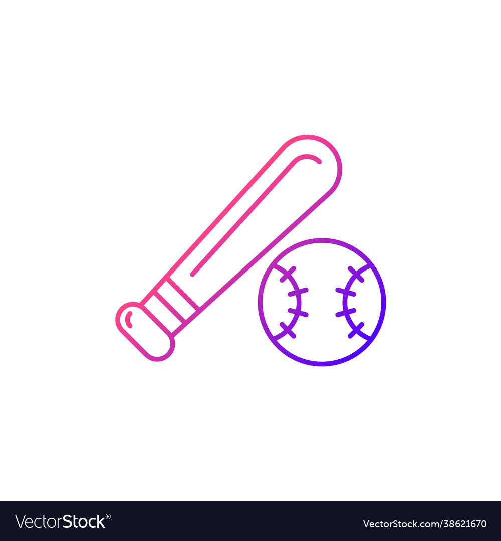 Baseball gradient linear icon Royalty Free Vector Image