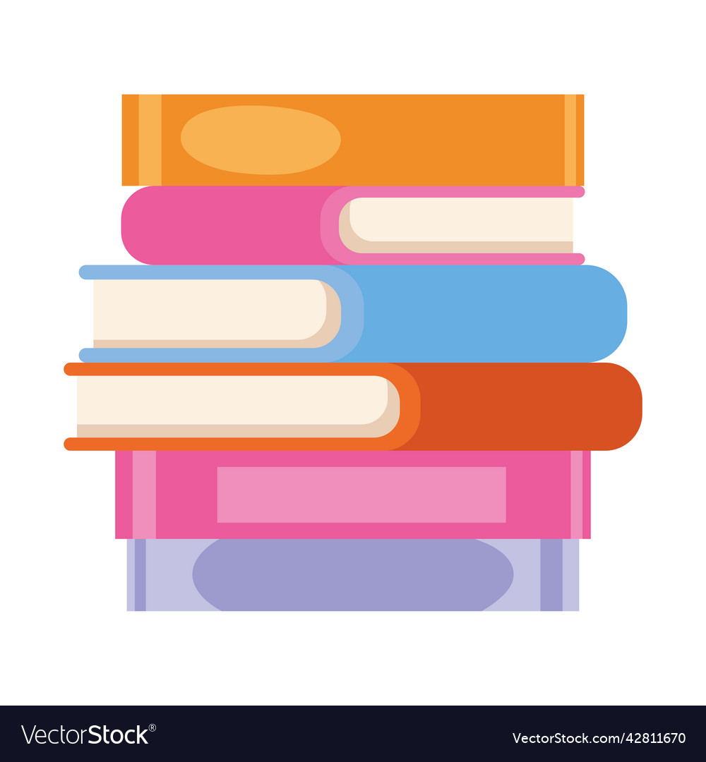 Books stack design Royalty Free Vector Image - VectorStock