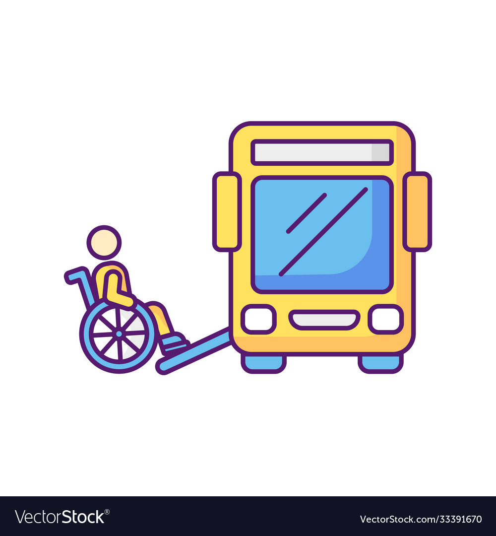 Bus ramp rgb color icon Royalty Free Vector Image Bus ramp rgb color icon Royalty Free Vector Image