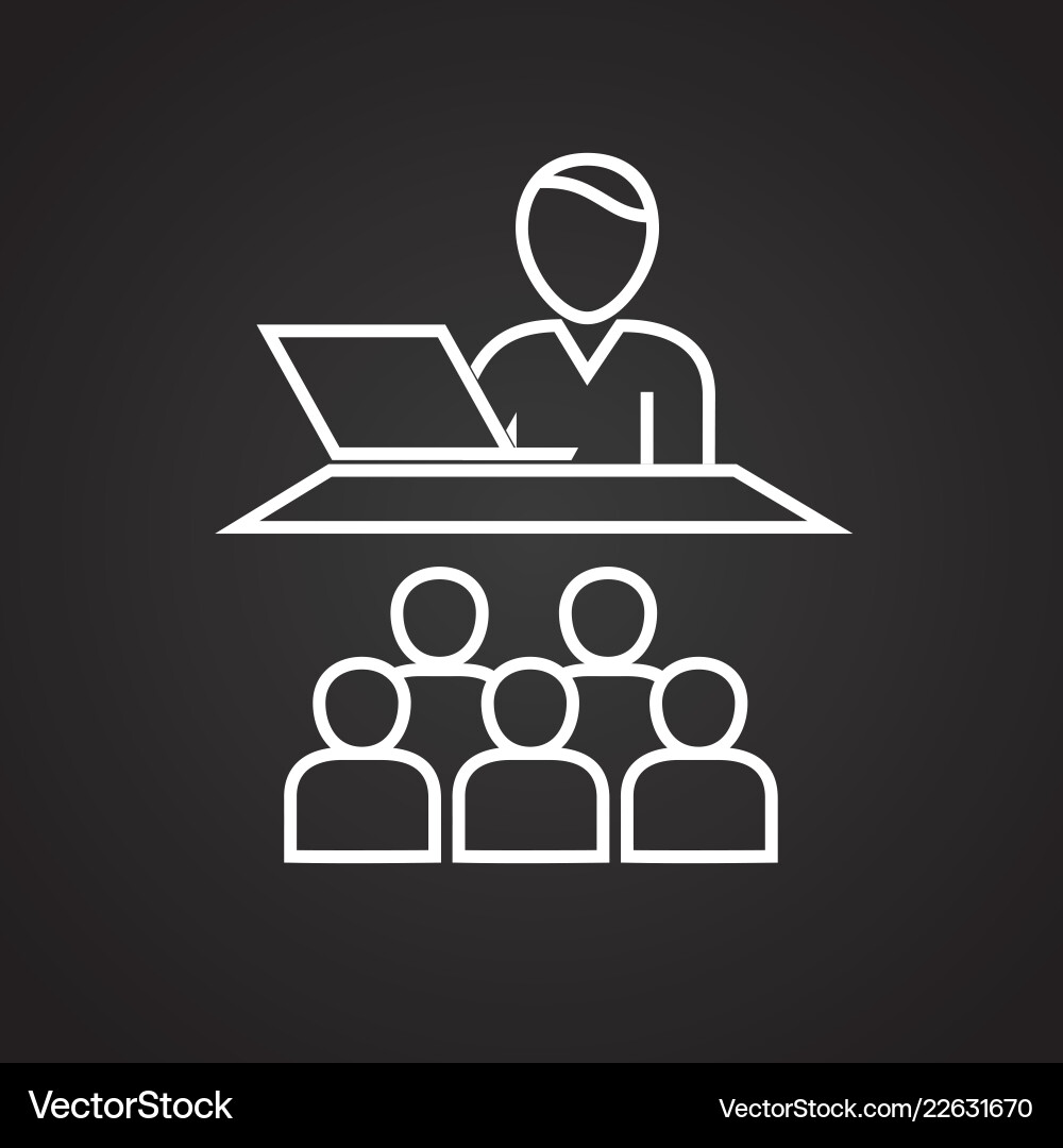 Business meeting thin line on black background Vector Image