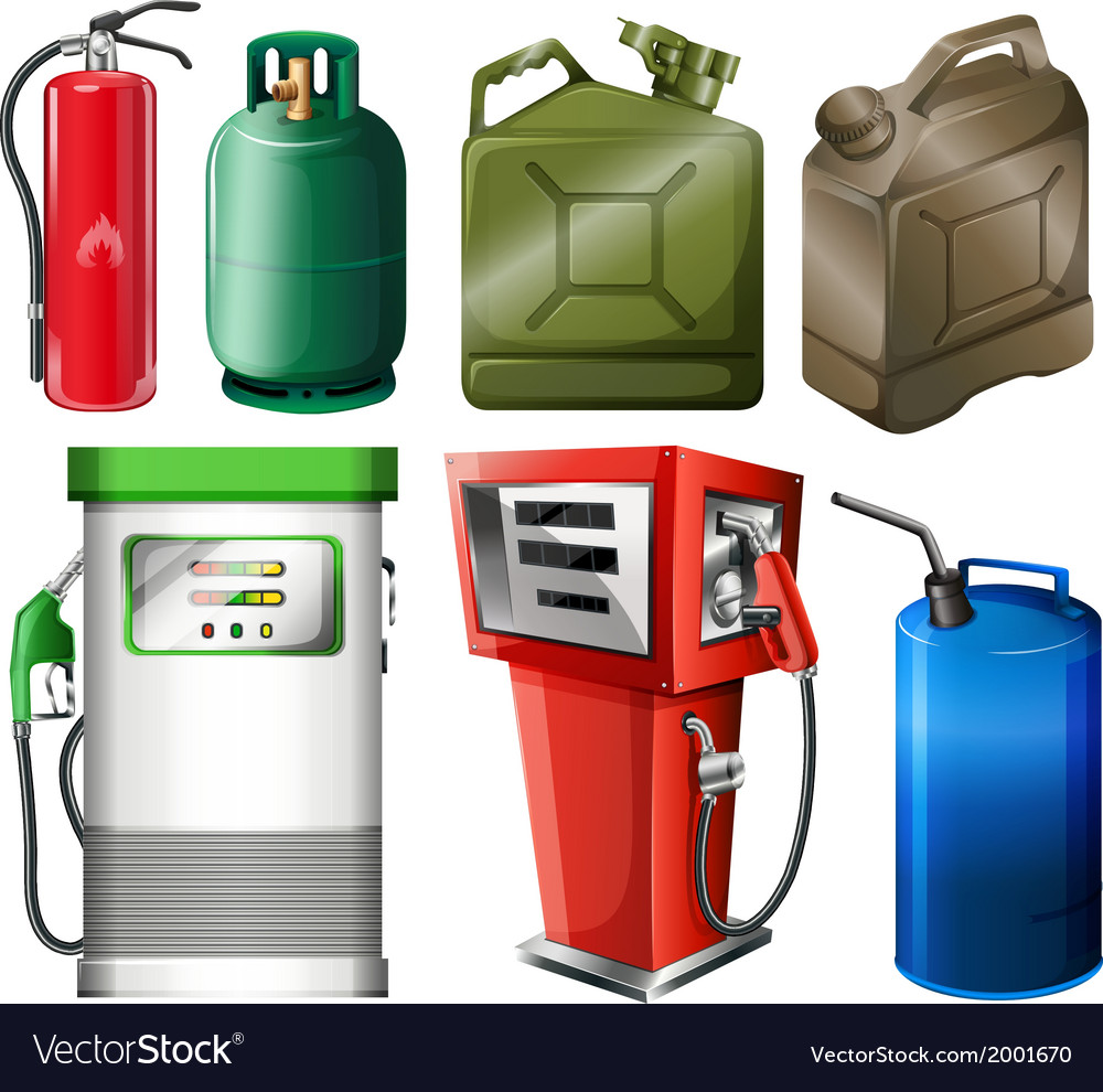 Different fuel containers Royalty Free Vector Image
