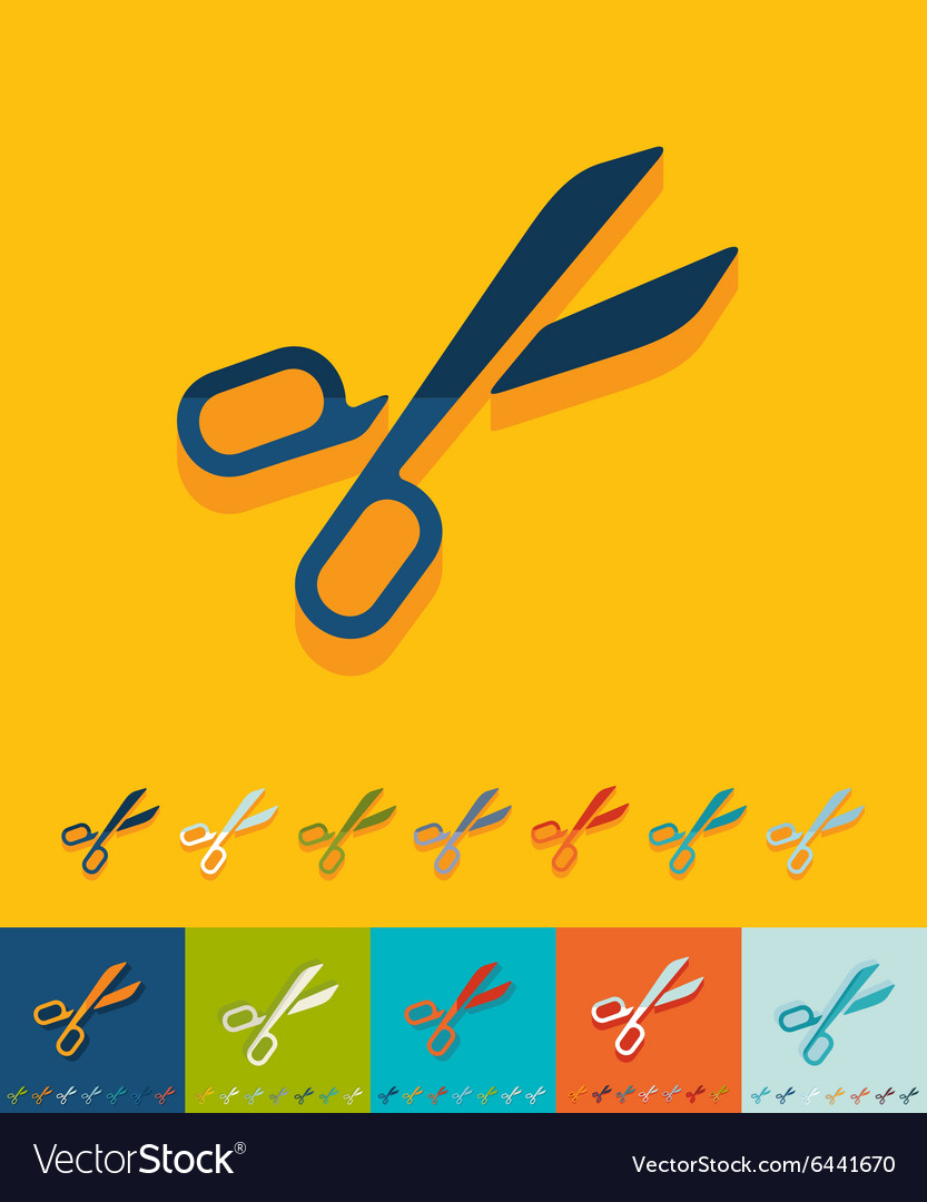Flat design scissors Royalty Free Vector Image