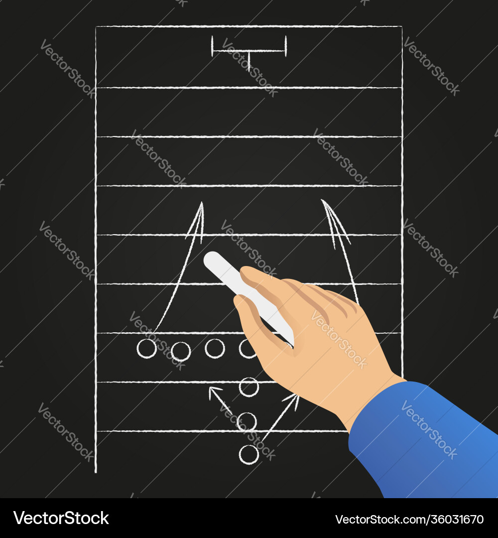 Hand drawing soccer game strategy Royalty Free Vector Image