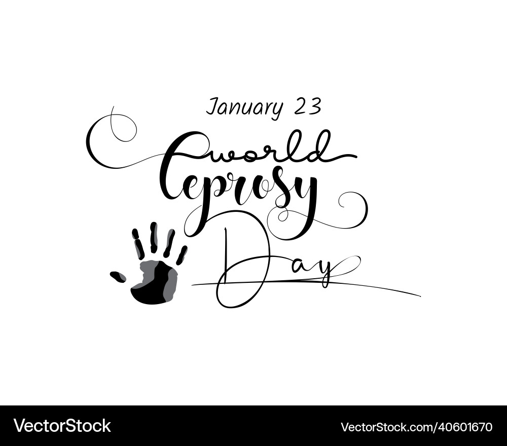 January 23 - calligraphy style hand lettering Vector Image