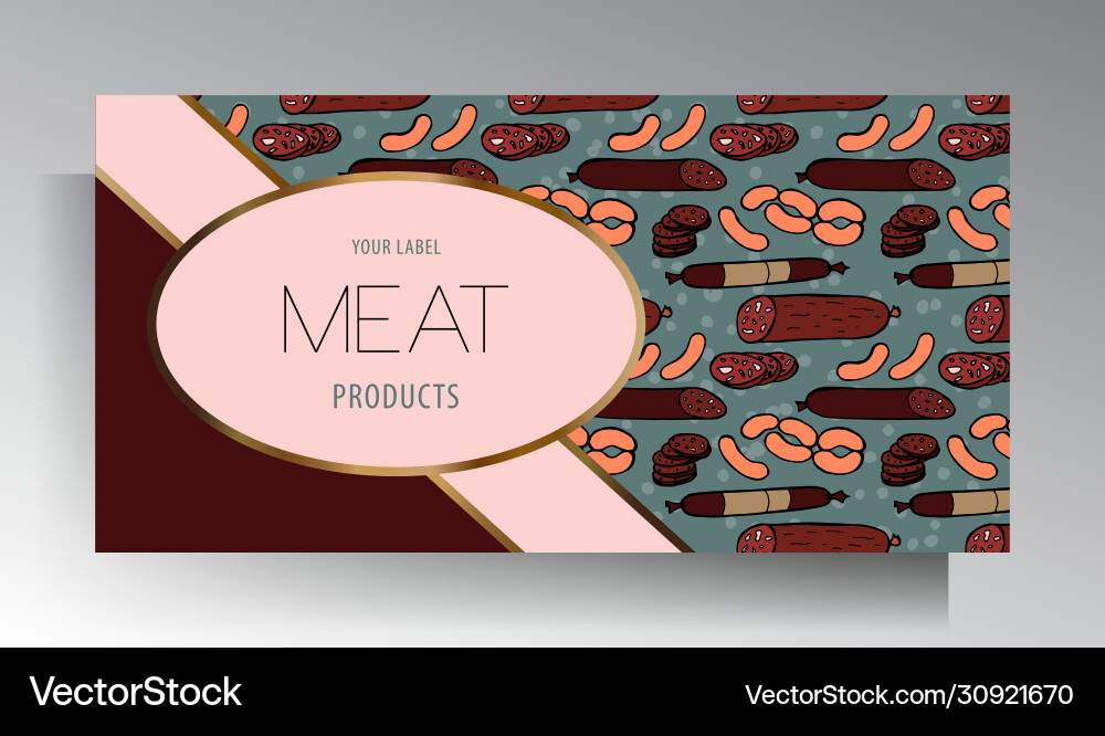 Meat shop store banner template design manually Vector Image