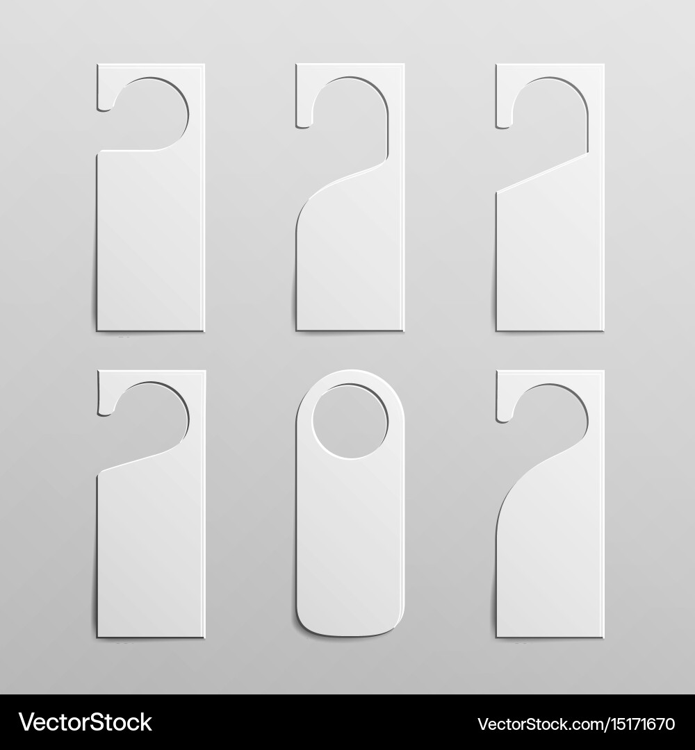 Paper plastic door handle lock hangers clean Vector Image