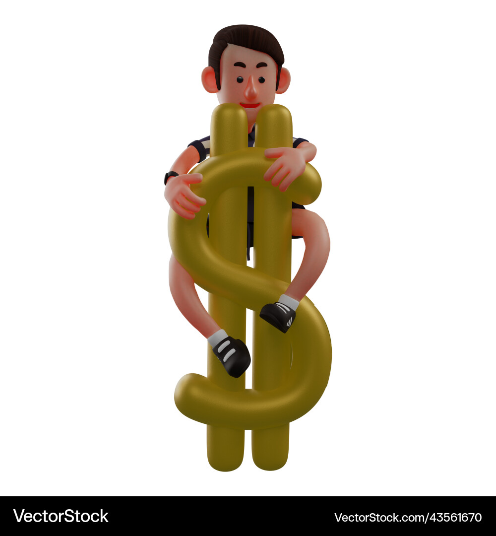 Rich refe rees 3d cartoon design on dollar Vector Image