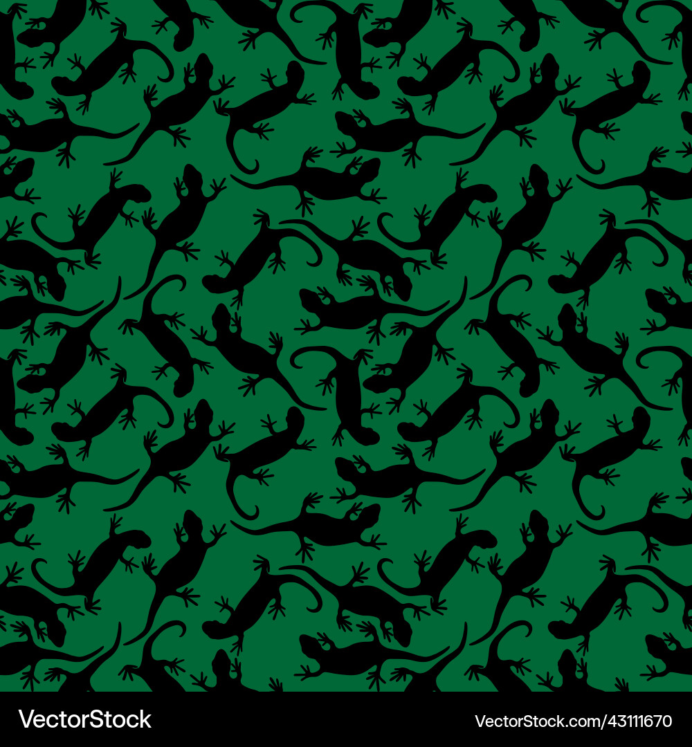 Seamless pattern of lizards reptile gecko Vector Image