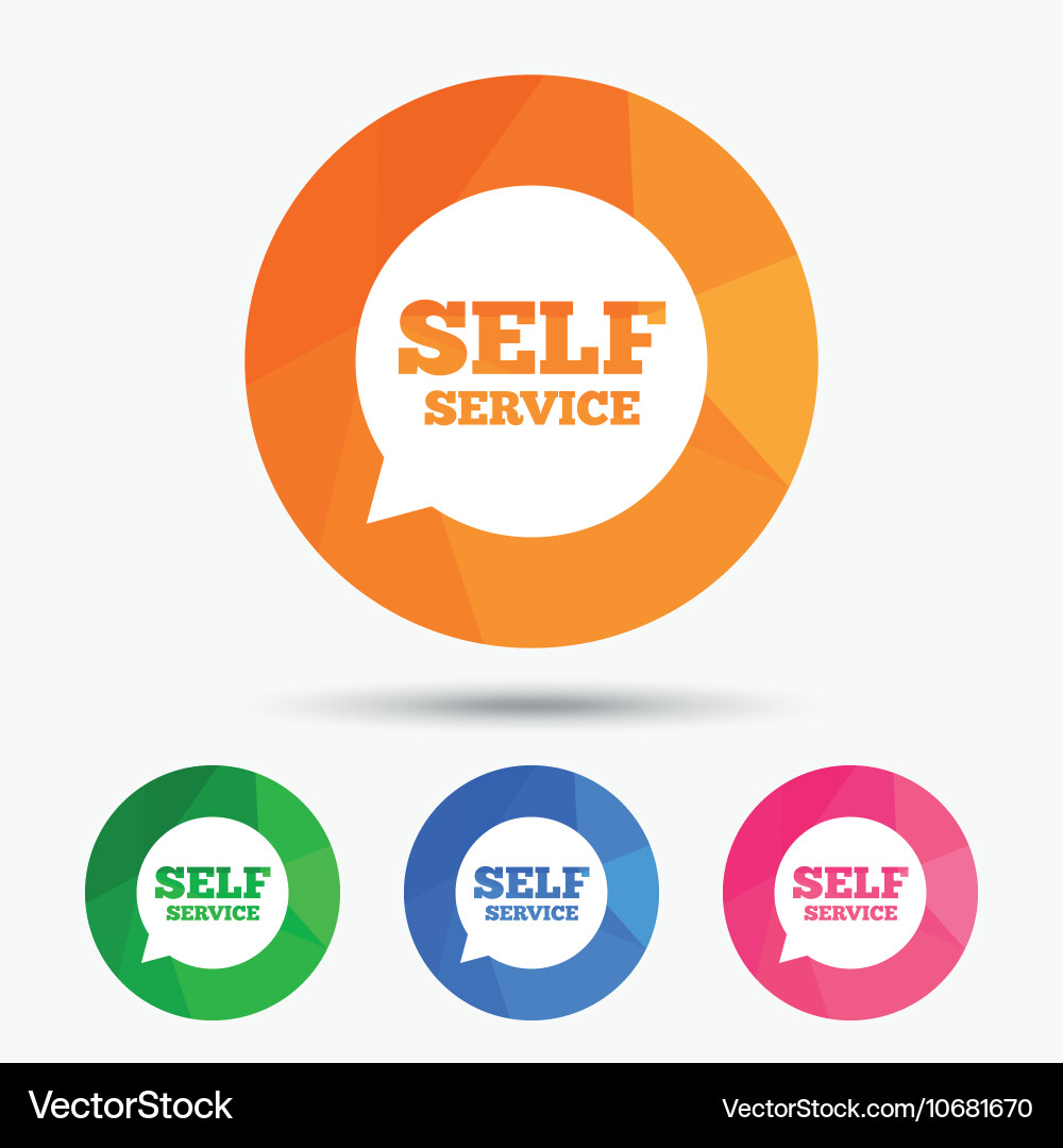 Self service sign icon maintenance symbol Vector Image