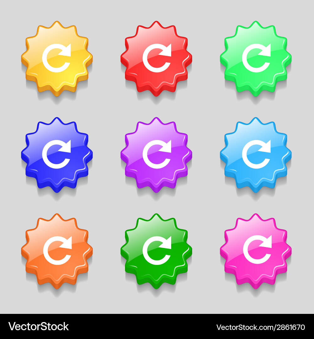 Update sign icon full rotation arrow symbol set Vector Image