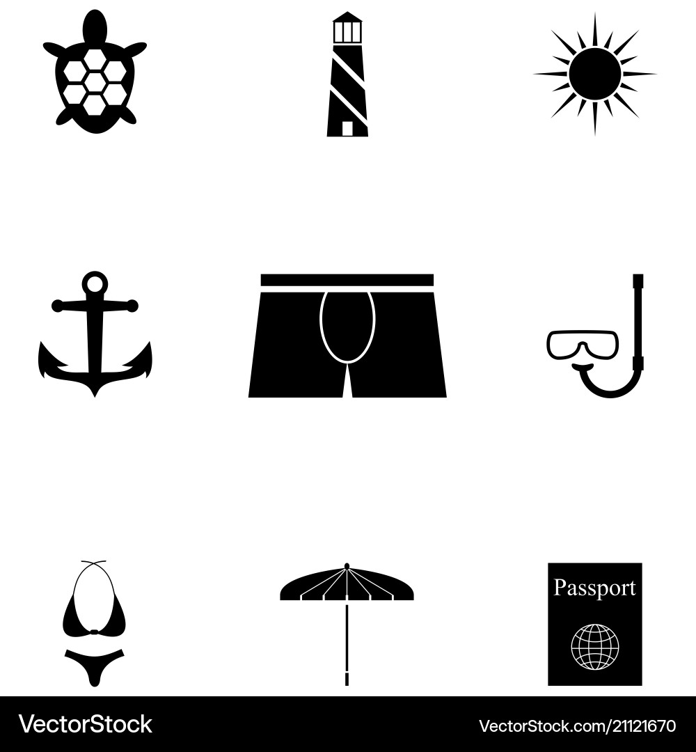 Vacation icon set Royalty Free Vector Image - VectorStock