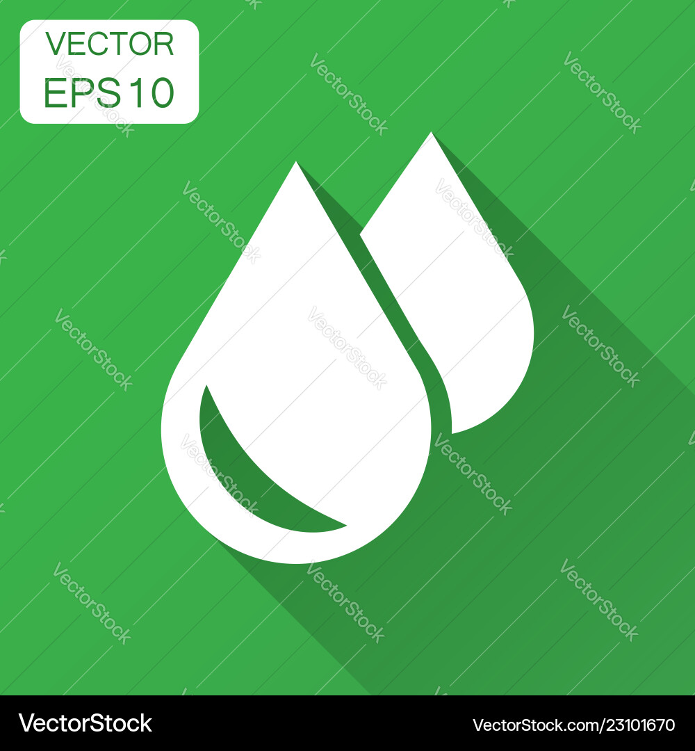 Water drop icon in flat style raindrop with long Vector Image