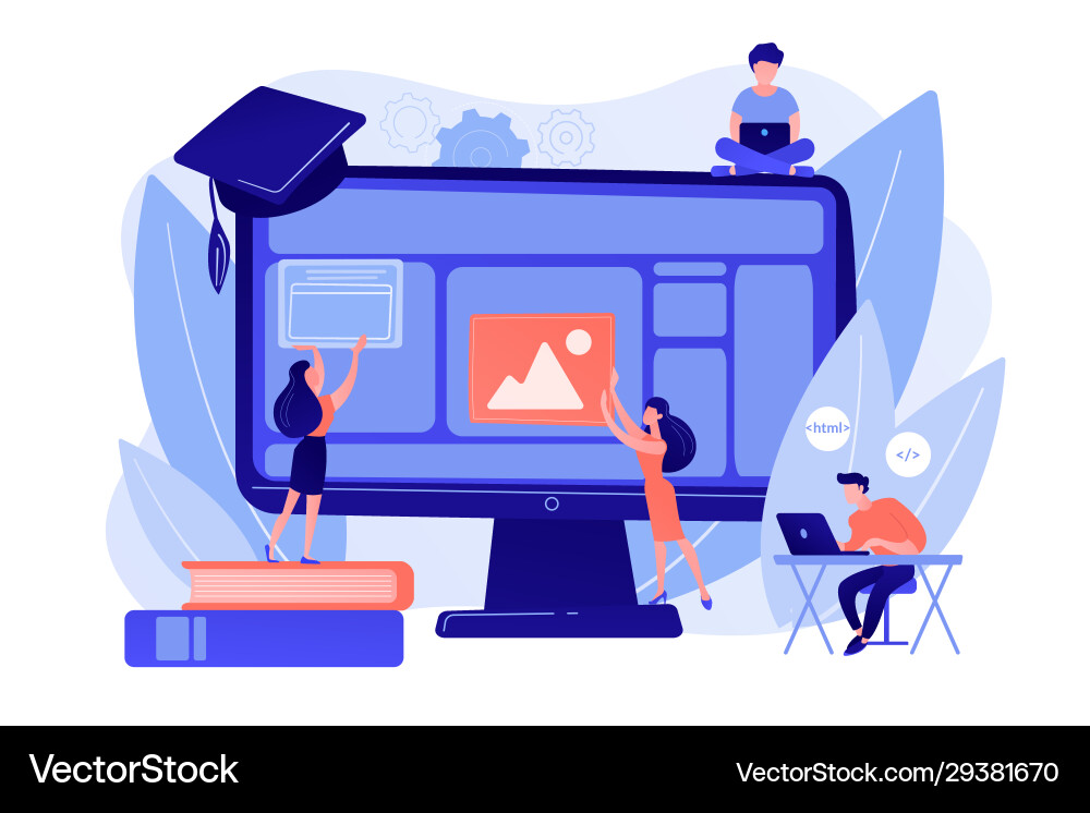 Web development courses concept Royalty Free Vector Image