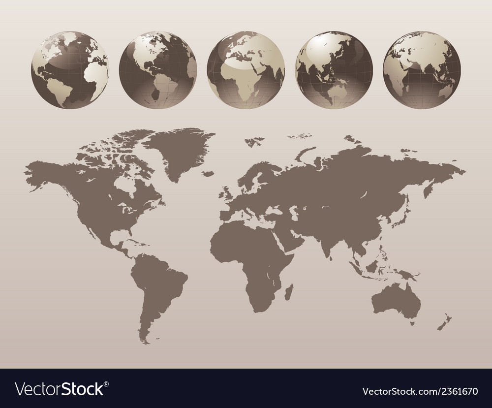 World Globe Map Royalty Free Vector Image - VectorStock