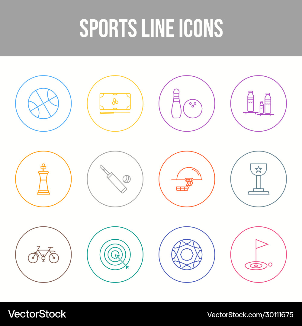 Beautiful sports icon set Royalty Free Vector Image