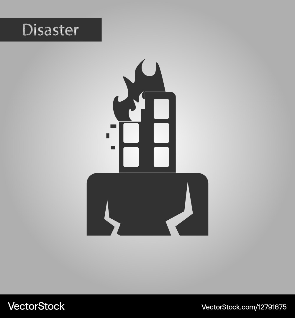 Black and white style icon natural disaster Vector Image